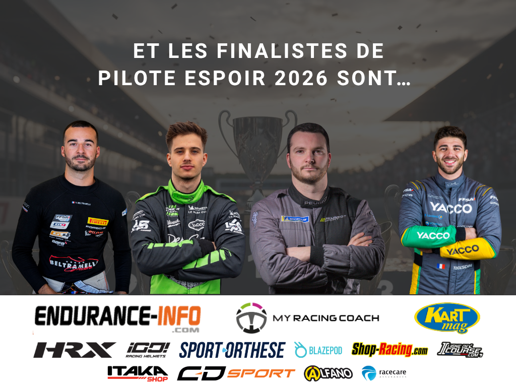 Et les finalistes de Pilote Espoir 2026 sont… - Endurance Info