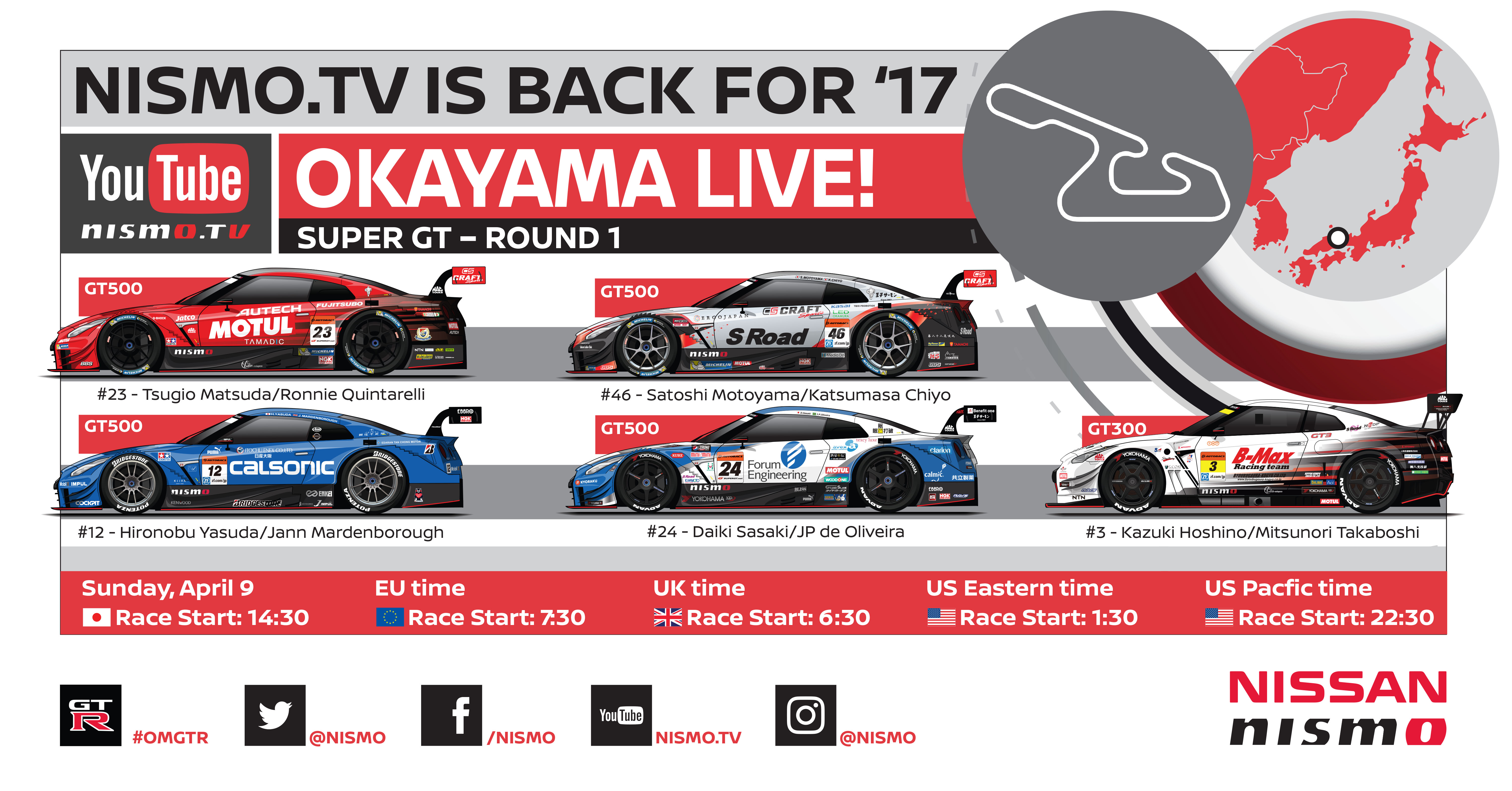 La saison SUPER GT sera à suivre en live streaming, 1er rendez-vous ce week-end à Okayama ...