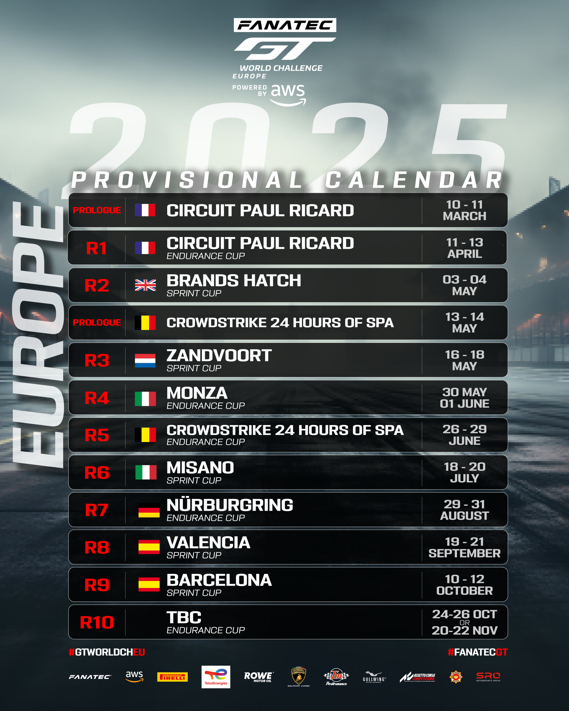 GTWC Europe - Zandvoort et Valencia de retour au calendrier 2025 ...